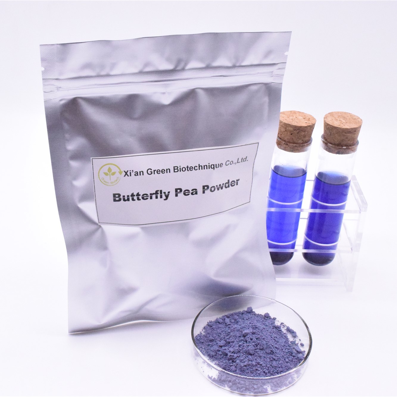 450 Mesh Pewarna Makanan Alami Anthocyanin Butterfly Pea Flower Powder